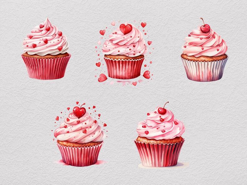 Love Cupcake Clipart PNG, Valentine Decoration PNG, Valentine Clip Art ...