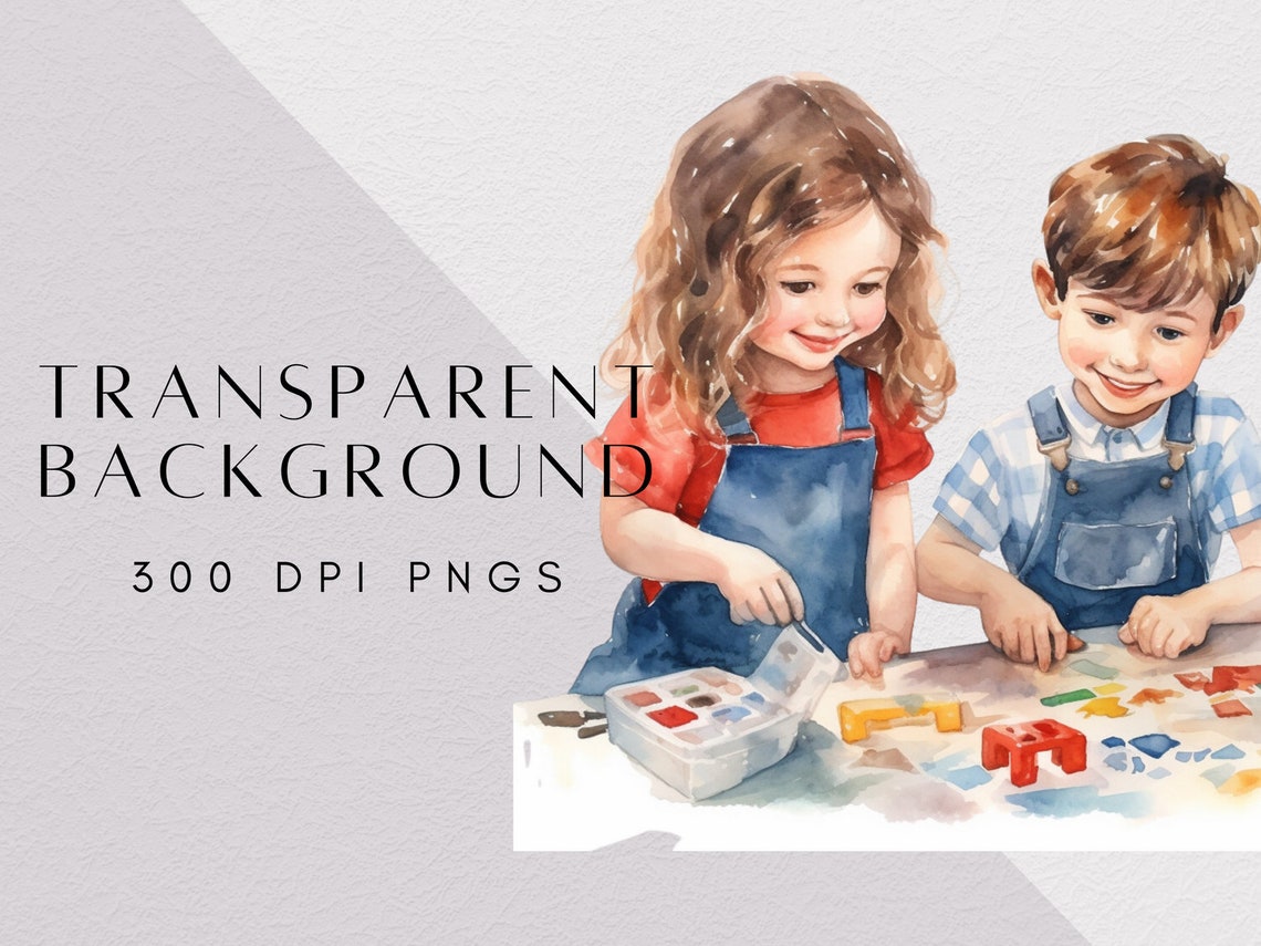 Student Art Class Clipart, School Clipart PNG Bundle, Transparent ...