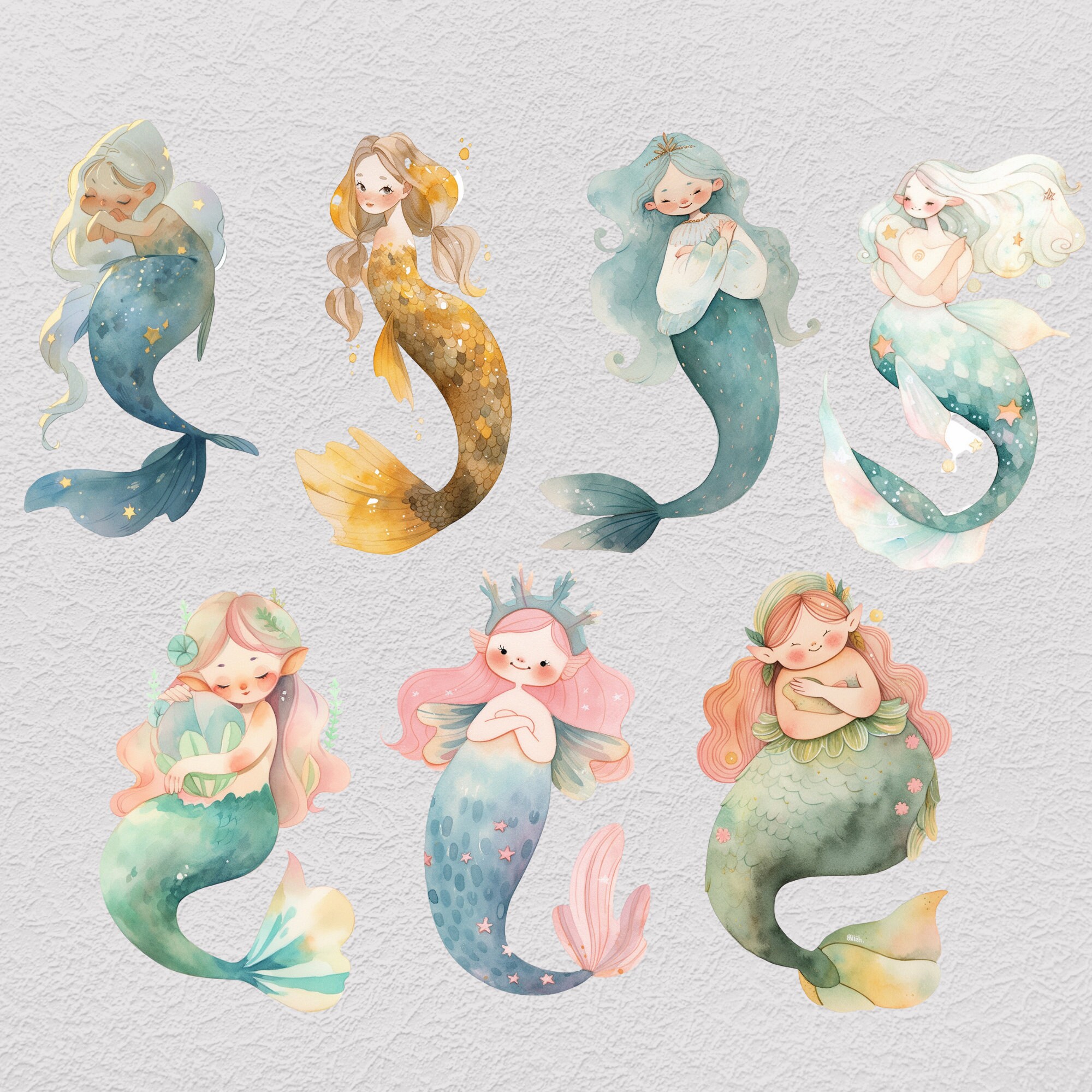 Cute Chubby Mermaid Clipart PNG Mermaid PNG Mermaid Clipart - Etsy
