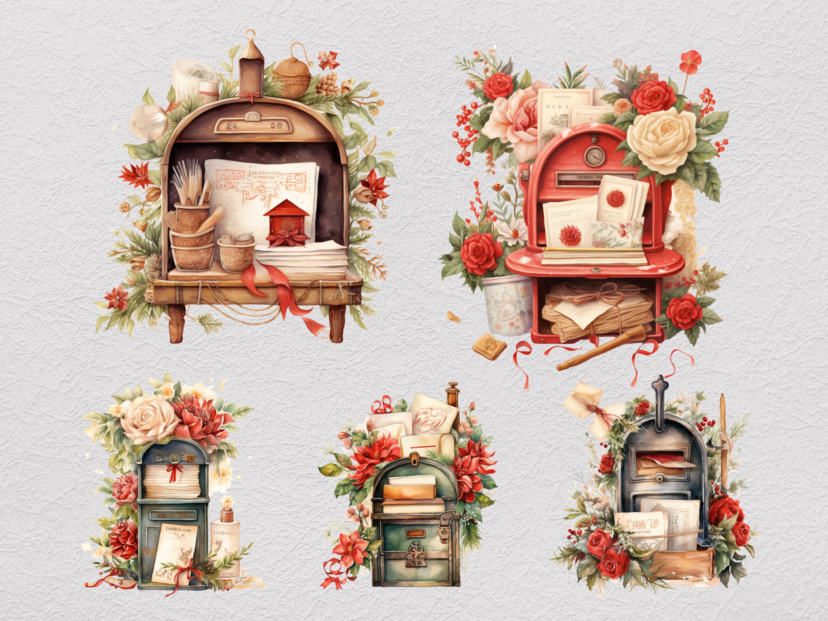 32 Vintage Mailbox Clipart Bundle, Mailbox Png, Mailbox Sticker ...