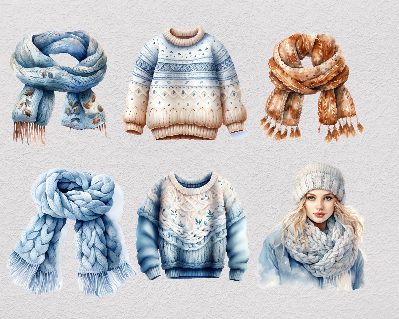 101 Watercolour Winter Outfit Clipart Bundle, Ski, Snow Boots, Jackets ...