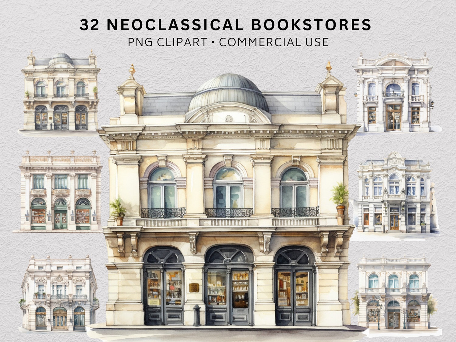 Neoclassical Bookstores Clipart PNG, Classic Architecture Clipart ...