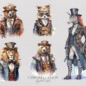 25 Steampunk Animals Clip Art, Vintage Steampunk Animal PNG Clipart ...