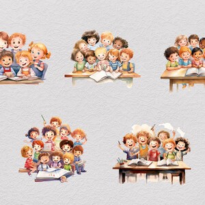 Classroom Happiness Clipart, School Clipart PNG Bundle, Transparent ...