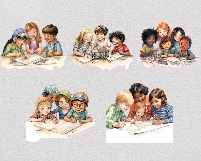 Student Teamwork Clipart, Studenr at Classroom PNG, School Clipart PNG ...