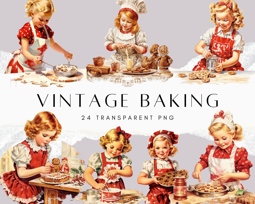 Vintage Baking Clipart PNG, Baking PNG, Bake Clip Art, Scrapbook, Junk ...