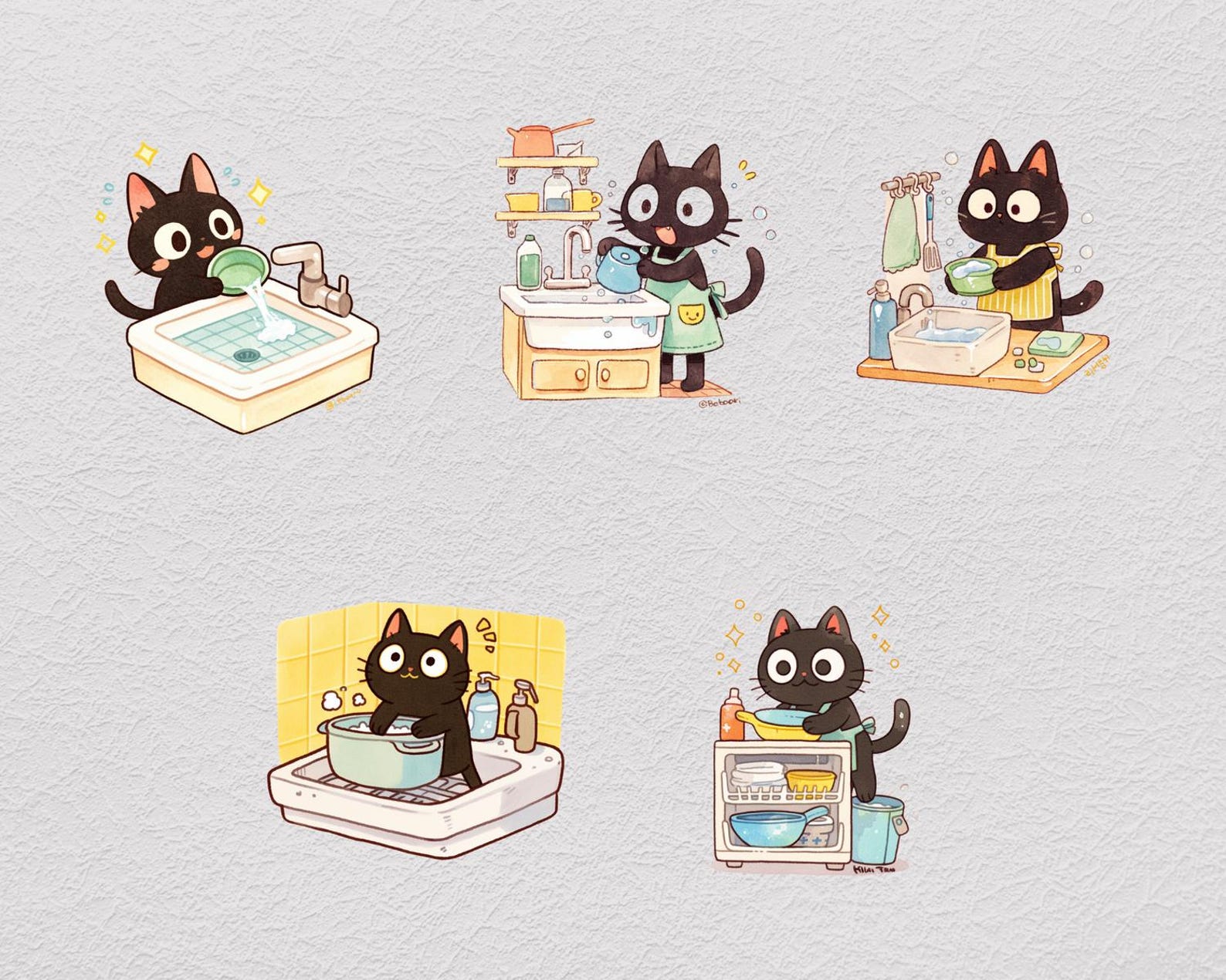Cat Doing Chores Clipart PNG, Decoration Clip Art, Scrapbook Junk ...