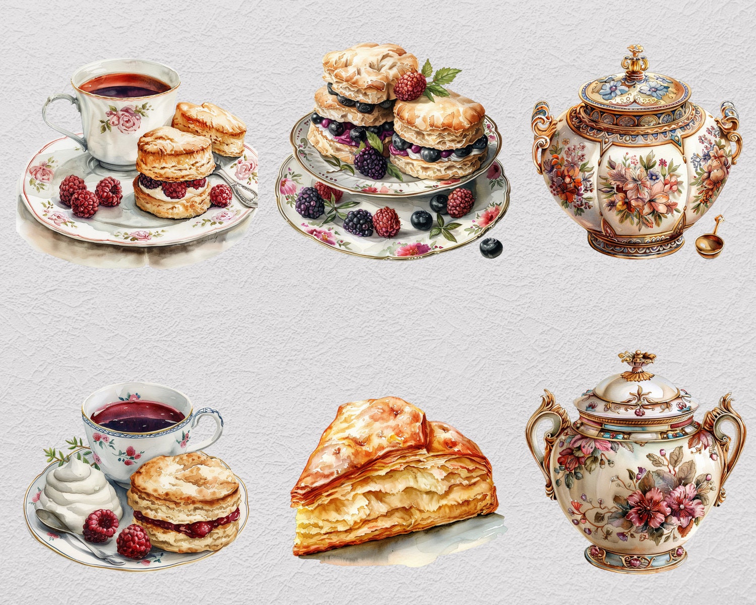 Victorian Tea Party Clipart Bundle, Vintage Tea Party Clipart, Vintage ...