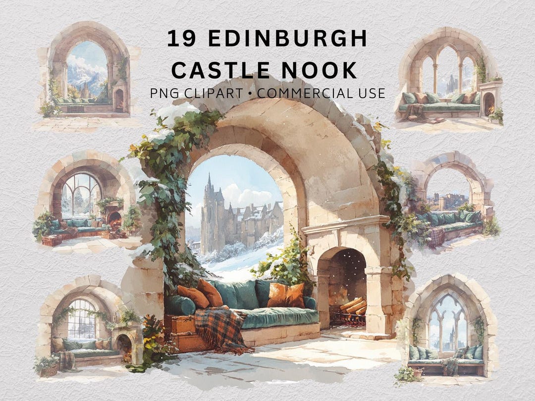 Edinburgh Castle Nook Clipart PNG, Decoration Clip Art, Scrapbook Junk ...