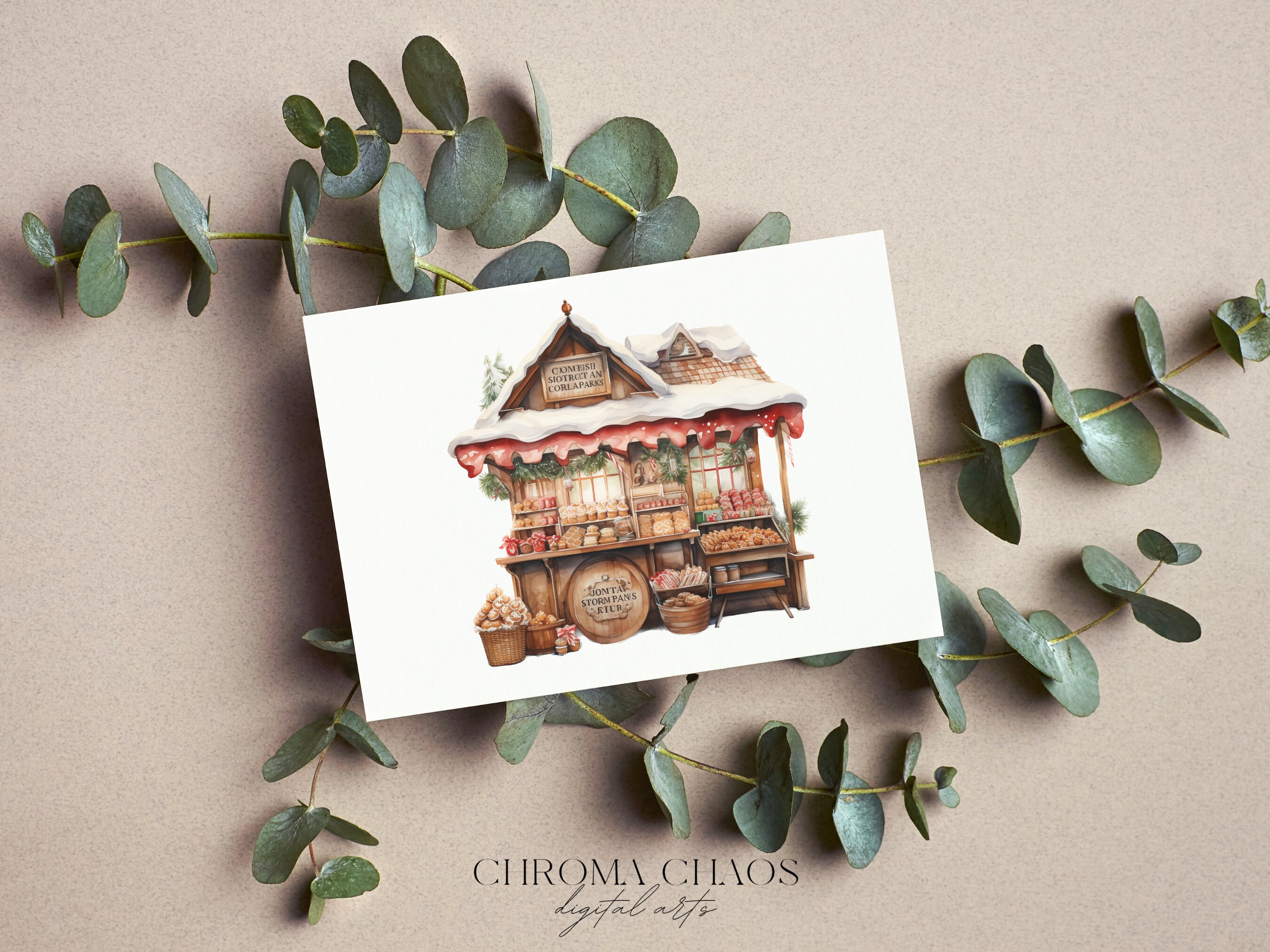 Watercolour Winter Market Clipart Bundle, Christmas Market, Stall ...