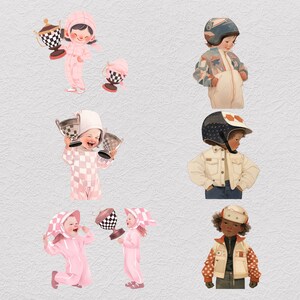 Vintage Little Racer Clipart, Vintage Racers Clipart, Vintage Kids With ...