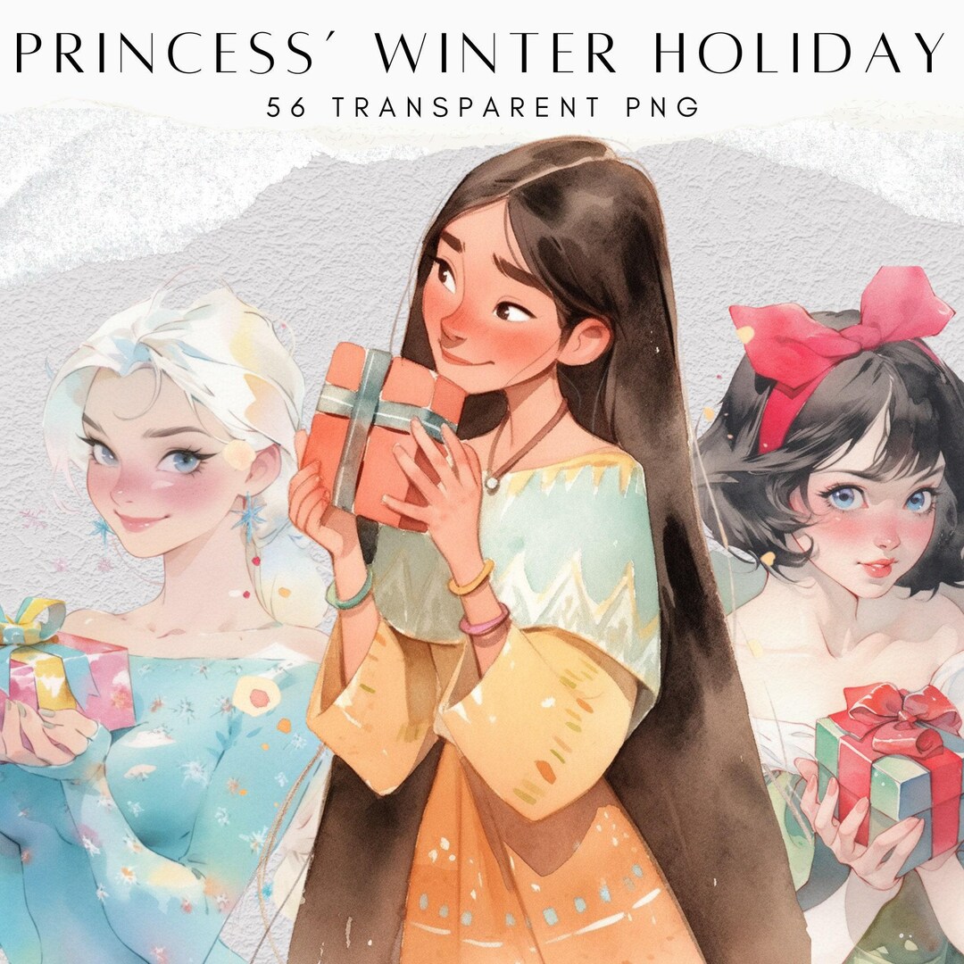 Princess Winter Holiday PNG, Princess PNG, Princess Clipart, Scrapbook ...