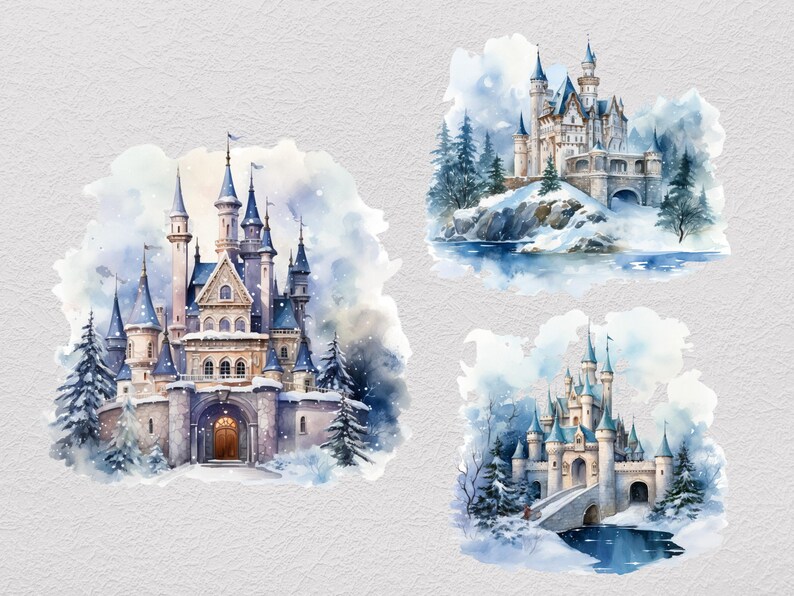 Winter Castles Clipart PNG, Castle PNG, Winter Clip Art, Scrapbook ...