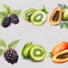106 Watercolour Fruits Clipart Bundle,m, Fruits Clipart, Papaya, Kiwi ...