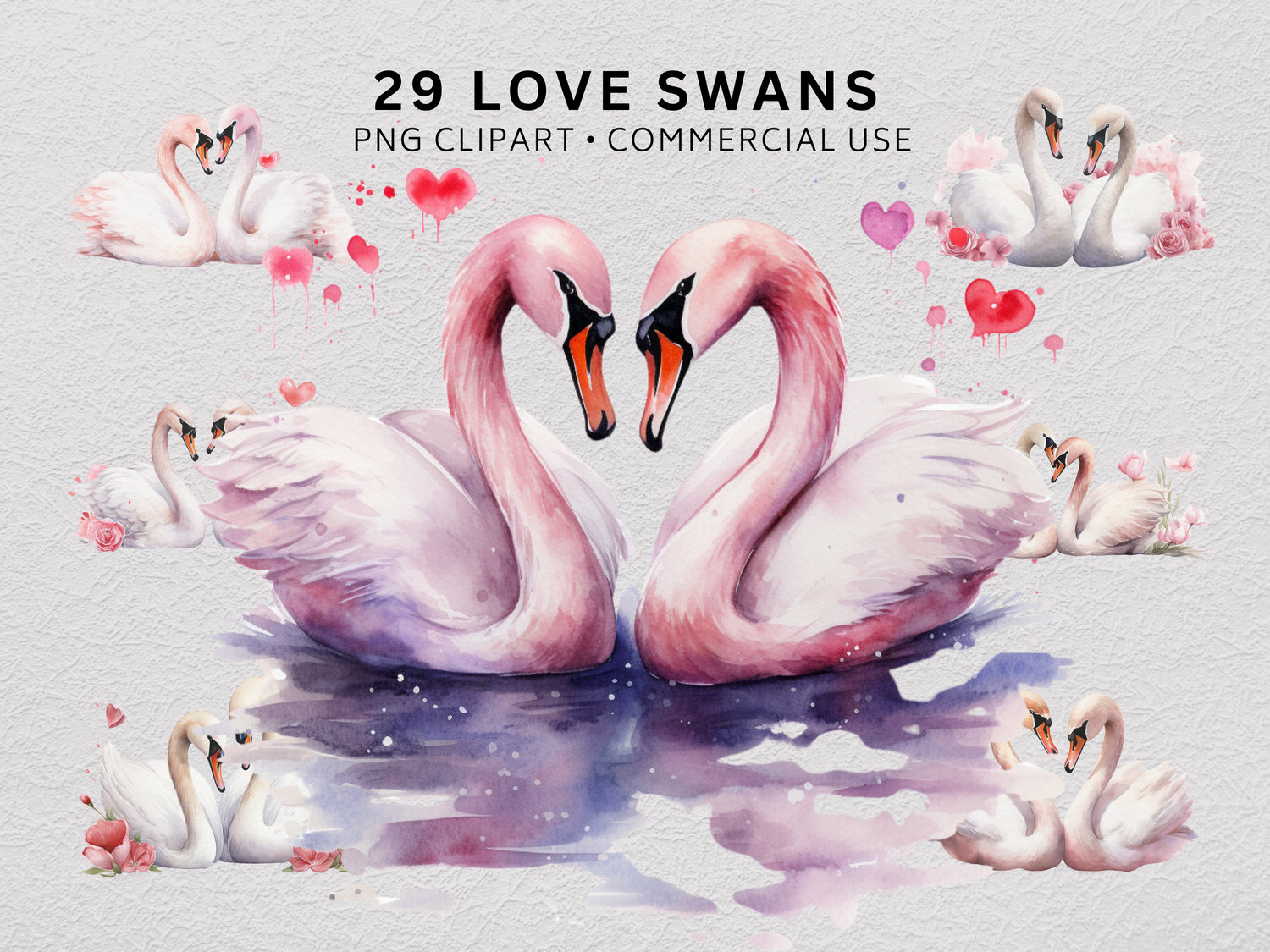 Love Swans Clipart PNG, Valentine Decoration PNG, Valentine Clip Art ...