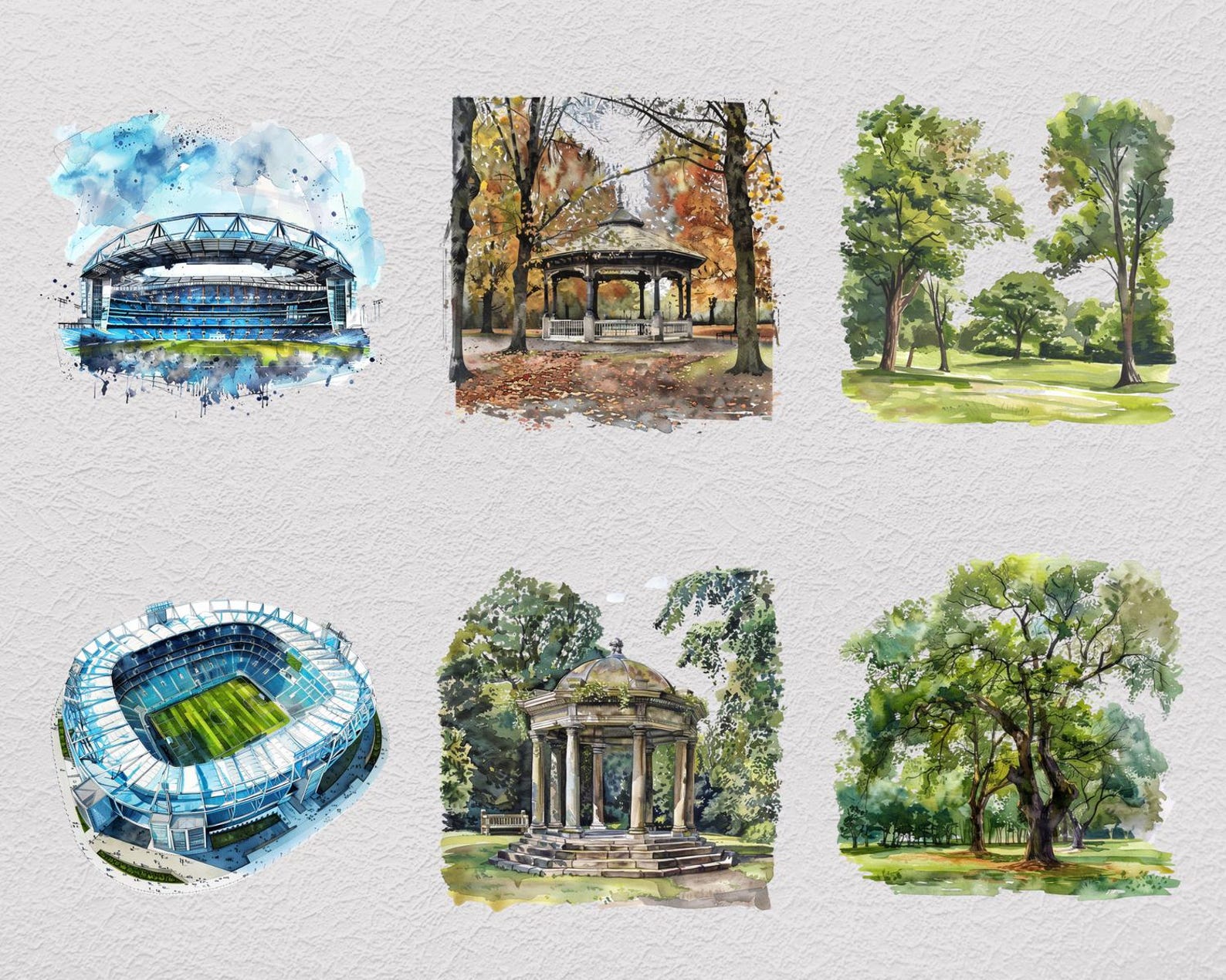 Manchester Clipart, Watercolour City Clipart Bundle, Around the World ...