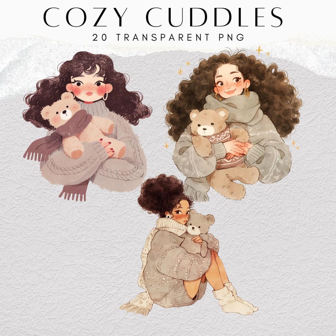 Watercolour Cozy Cuddle Clipart Bundle, Books Clipart, Cozy Clipart ...