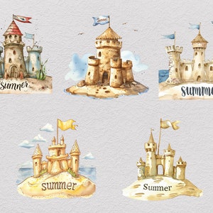 Summer Sandcastle Beach Clipart PNG Bundle Transparent Background Clip ...