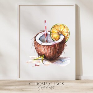 Summer Coconut Drinks Beach Clipart PNG Bundle Transparent Background ...