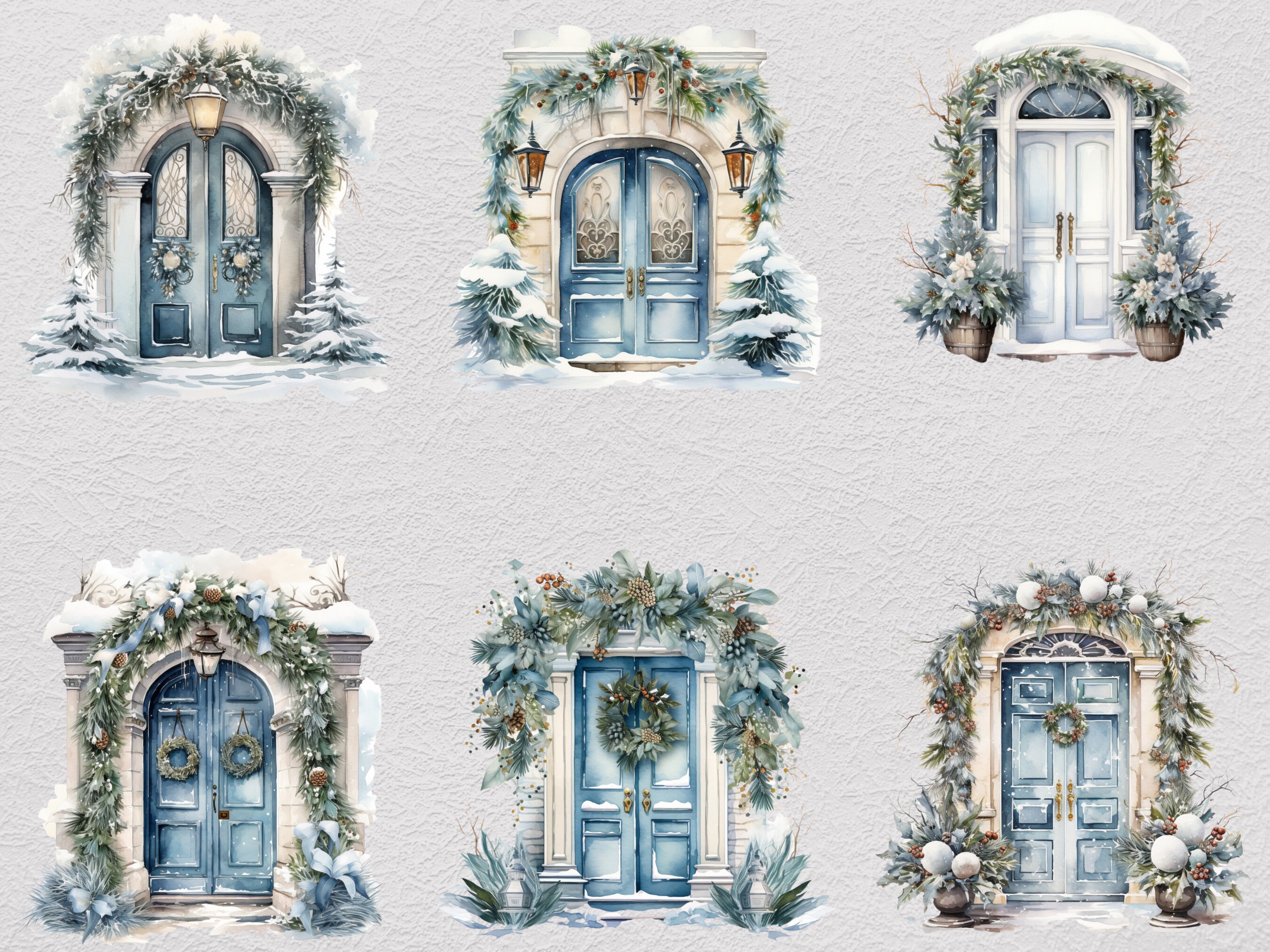 Winter Doors Clipart PNG, Door PNG, Decorative Door, Winter Clip Art ...