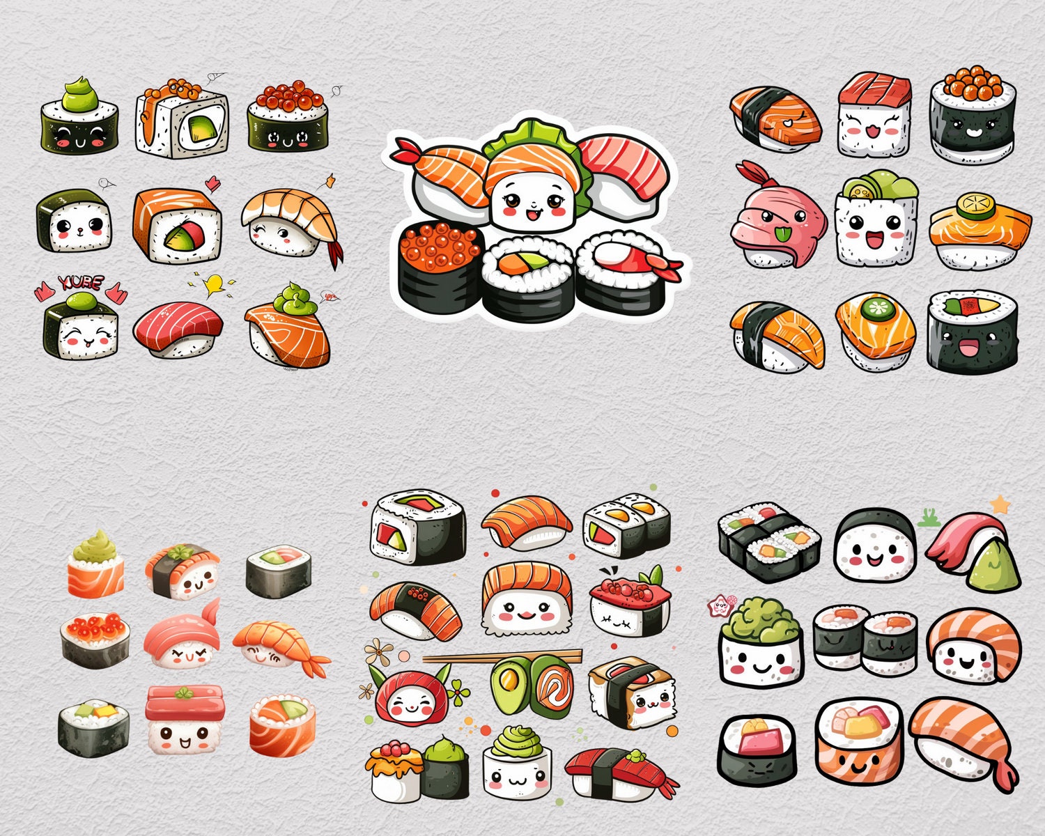 Cute Sushi Clipart PNG, Food Decoration PNG, Japanese Sushi Clip Art ...