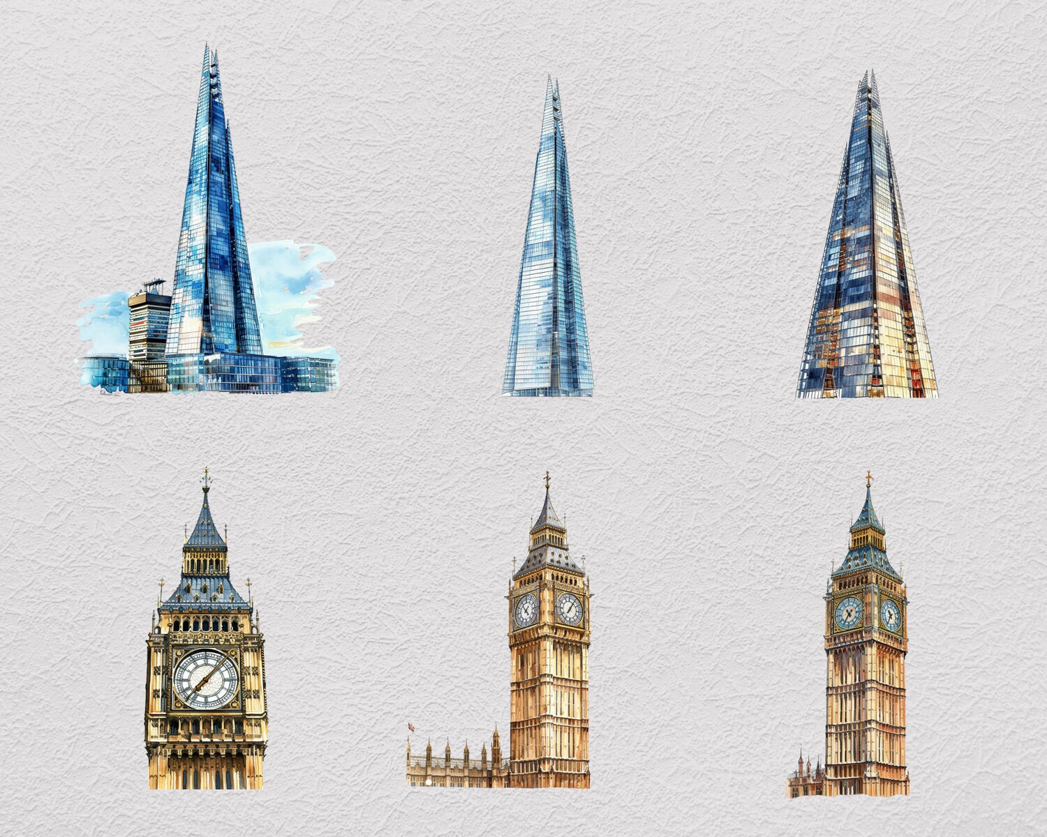 London Clipart, Watercolour City Clipart Bundle, Around the World ...