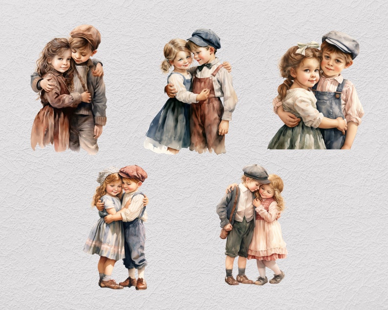 Vintage Siblings Clipart, Siblings Lovepng, Sister Brother PNG ...