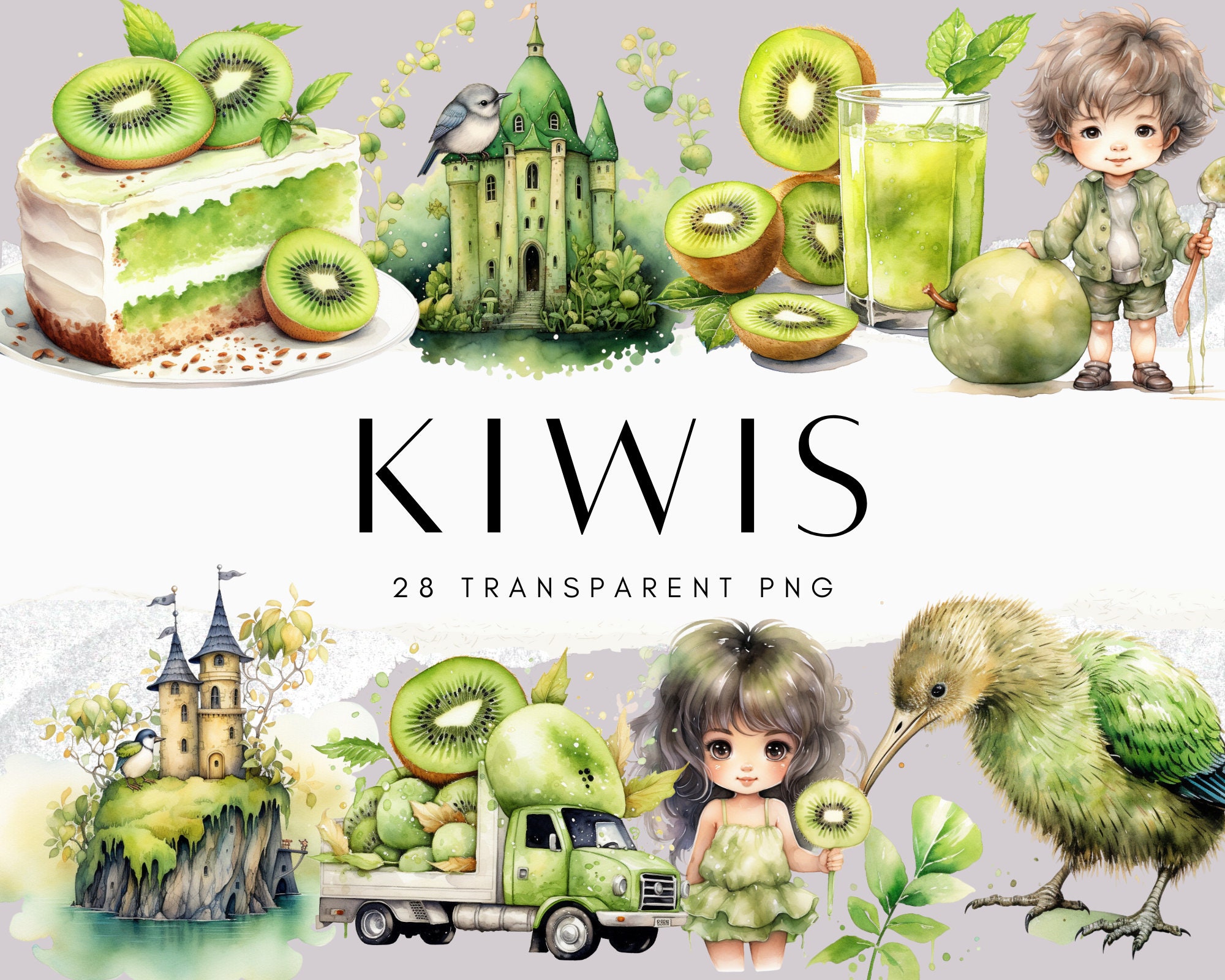 Kiwi Clipart, Fruits Clipart Bundle, All About Kiwi Clipart, Kiwi ...