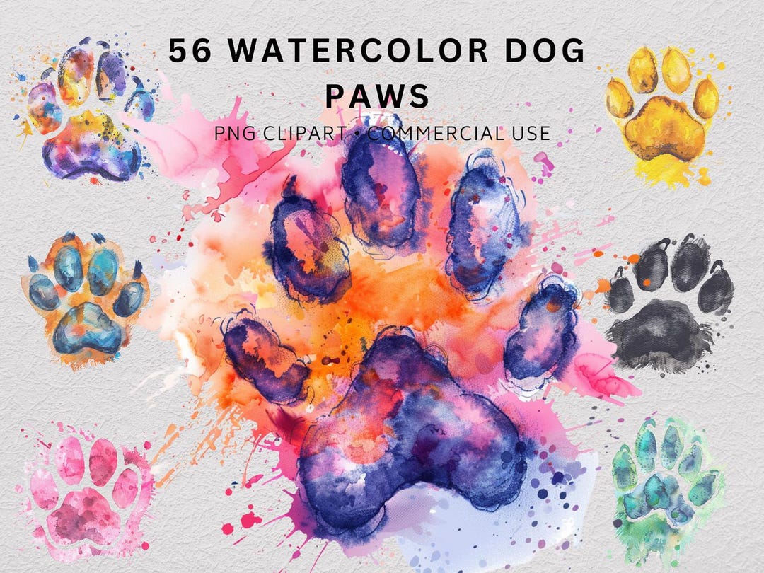 56 Watercolor Dog Paws Clip Art, Transparent PNG, Beautiful Dog Paws ...