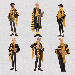 108 Hufflepuff Students Clipart, School Wizard Students Clipart PNG ...