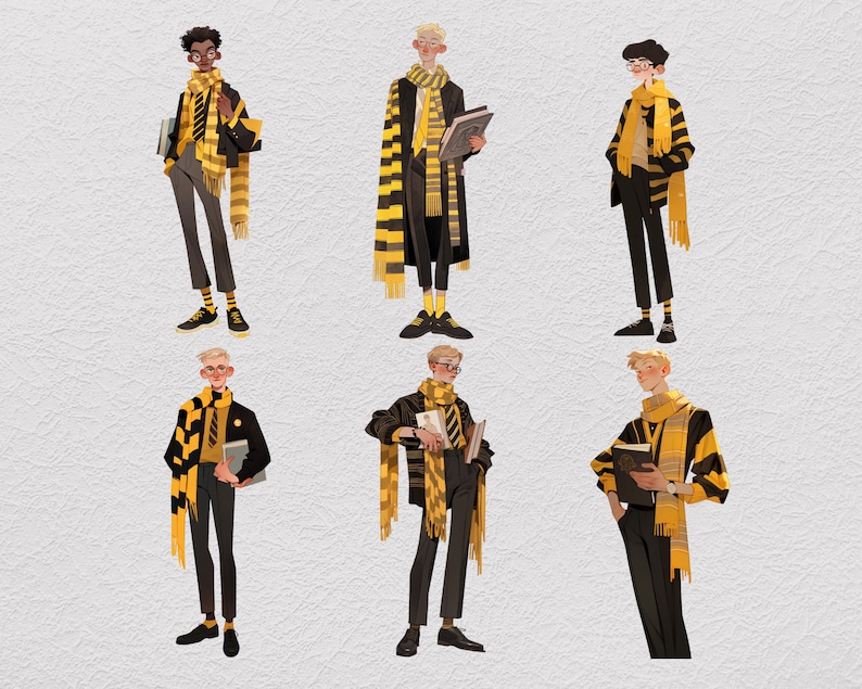 108 Hufflepuff Students Clipart, School Wizard Students Clipart PNG ...