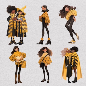 108 Hufflepuff Students Clipart, School Wizard Students Clipart PNG ...