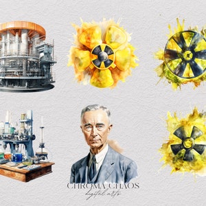 33 Watercolor OPPENHEIMER Clipart, Physicist Clip Art PNG, Atomic Bomb ...