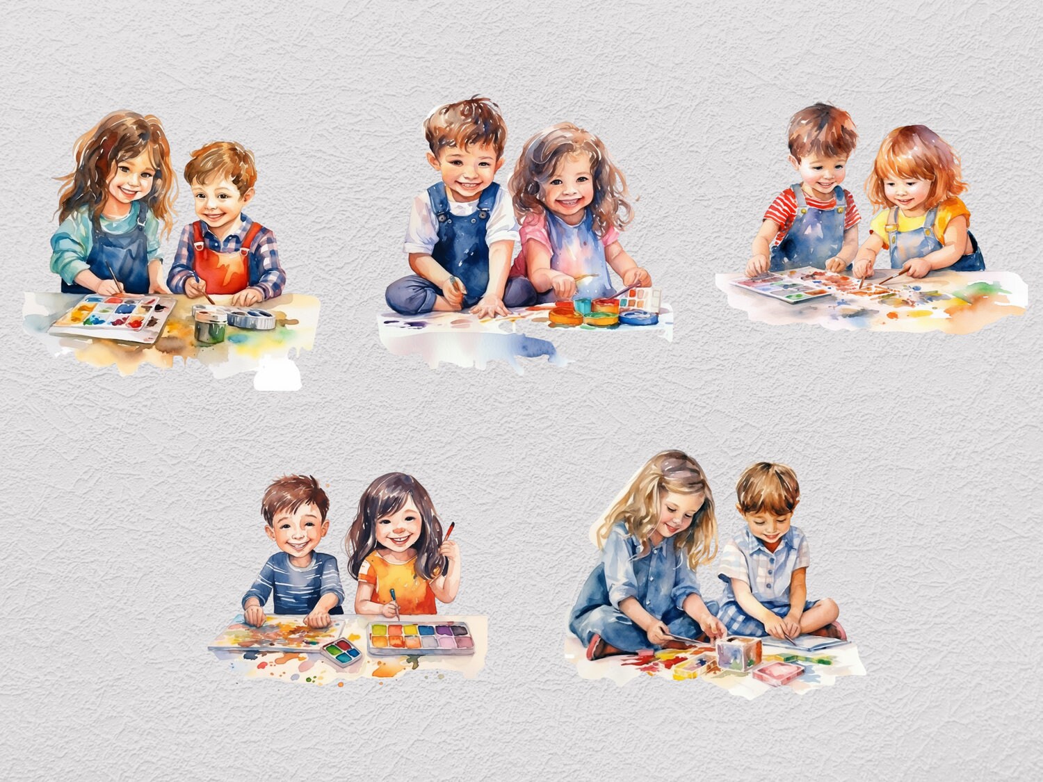 Student Art Class Clipart, School Clipart PNG Bundle, Transparent ...