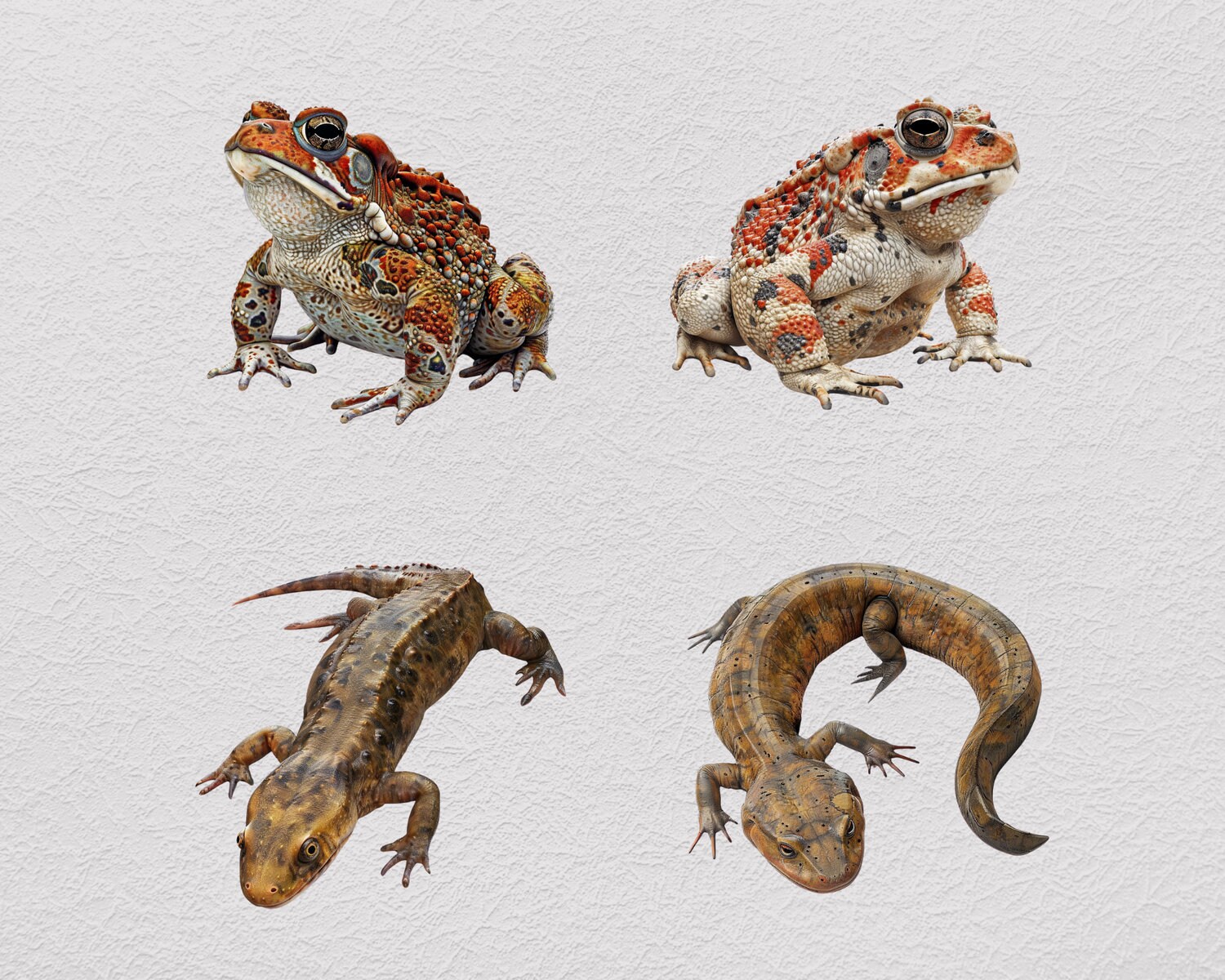 Amphibian Clipart PNG Bundle, Transparent Clip Art for Kids Activity ...