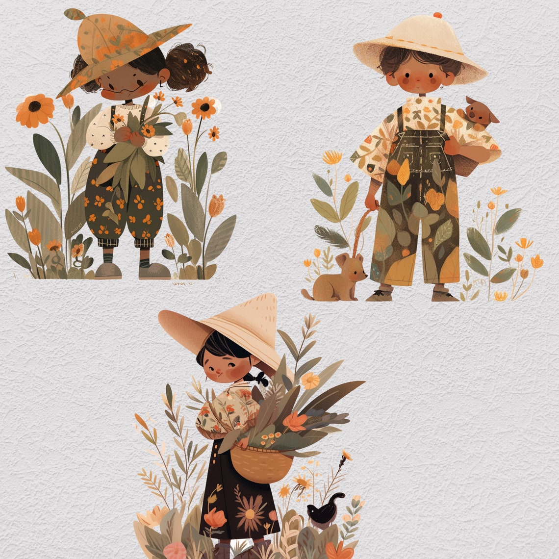 Cute Little Farmer Clipart Farmer PNG Cozy Cottagecore - Etsy