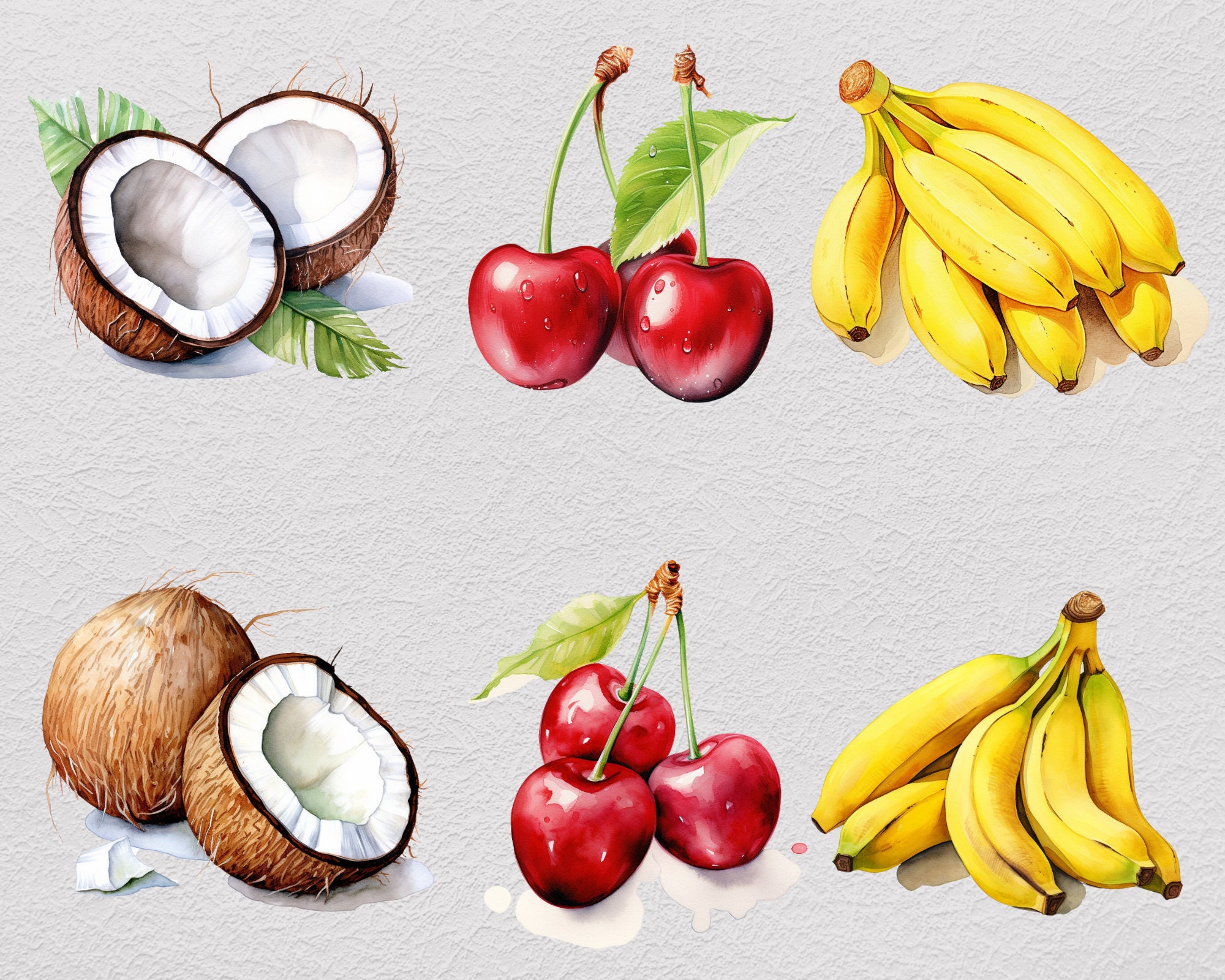 106 Watercolour Fruits Clipart Bundle,m, Fruits Clipart, Papaya, Kiwi ...