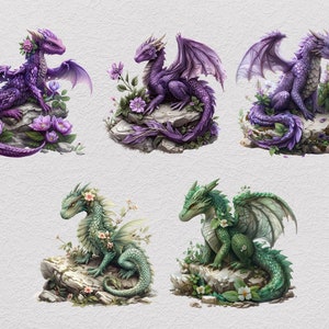 28 Dragons Clipart PNG Bundle, Transparent Clip Art for Kids Activity ...