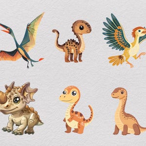 58 Dinosaurs for Children Clipart PNG Bundle, Transparent Clip Art for ...