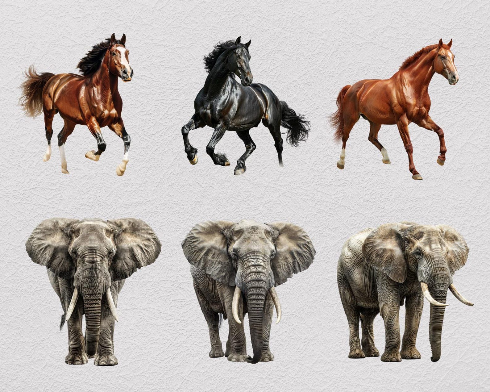 Mammals Clipart PNG Bundle, Transparent Clip Art for Kids Activity ...