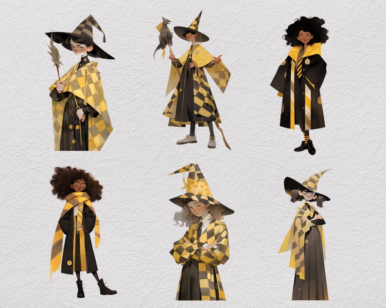 108 Hufflepuff Students Clipart, School Wizard Students Clipart PNG ...