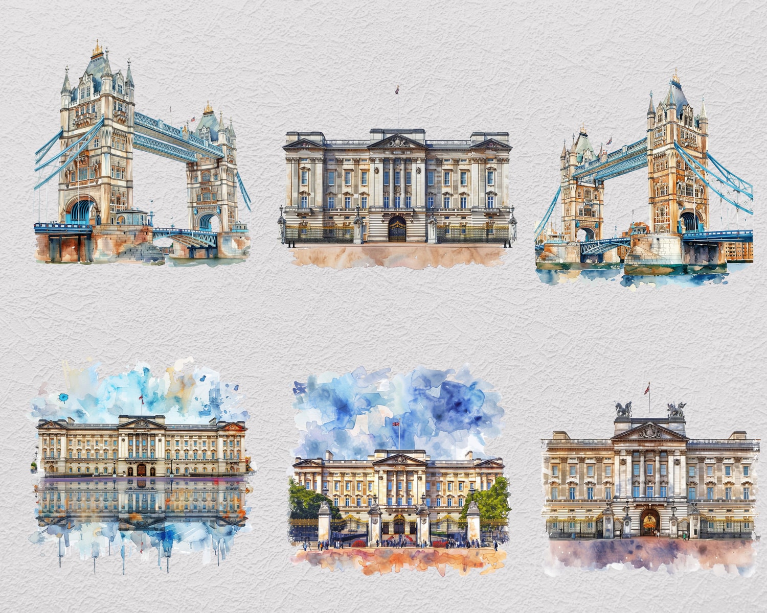 London Clipart, Watercolour City Clipart Bundle, Around the World ...
