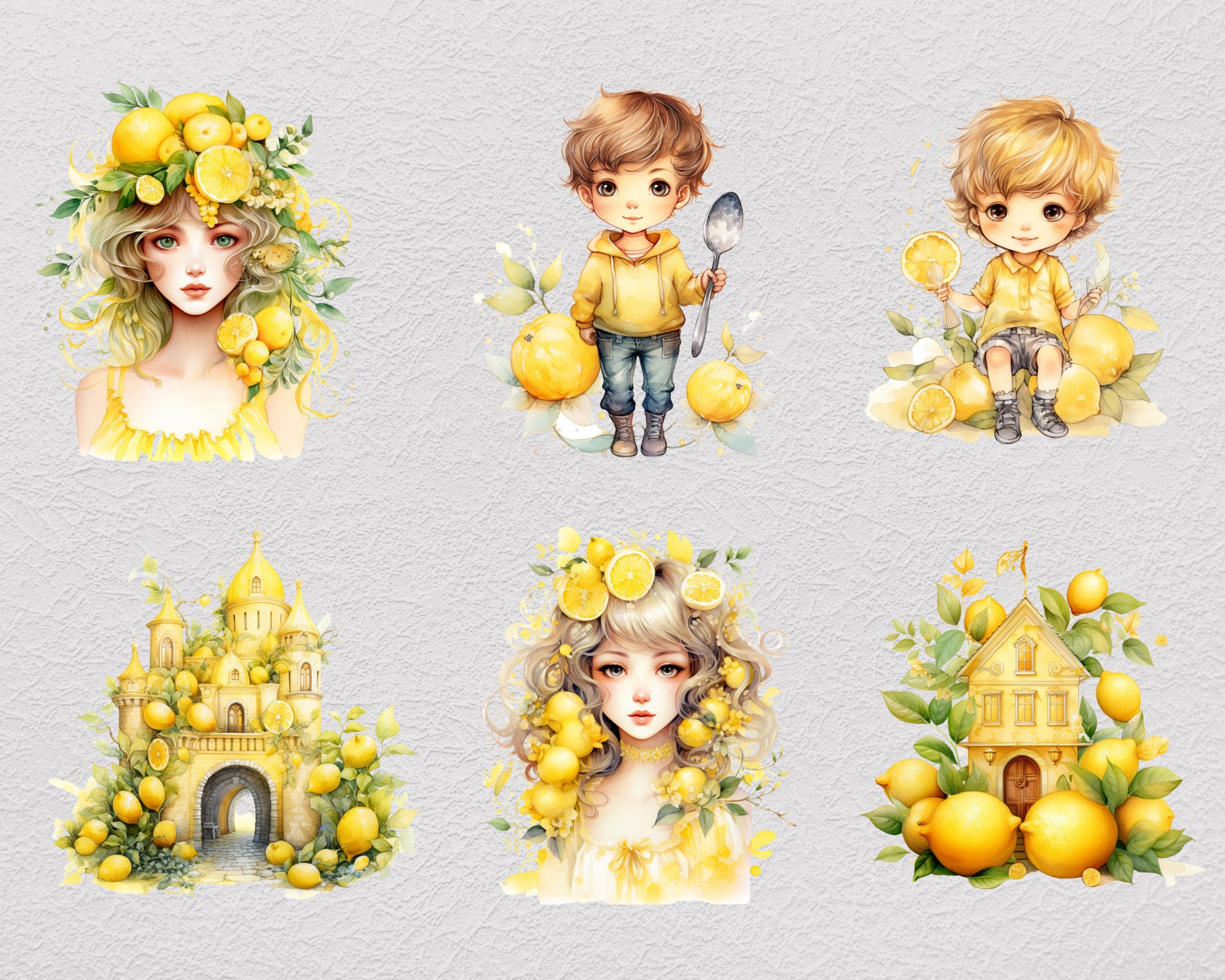 Lemon Clipart, Fruits Clipart Bundle, All About Lemon Clipart, Lemon ...