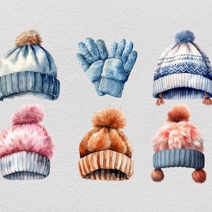 101 Watercolour Winter Outfit Clipart Bundle, Ski, Snow Boots, Jackets ...