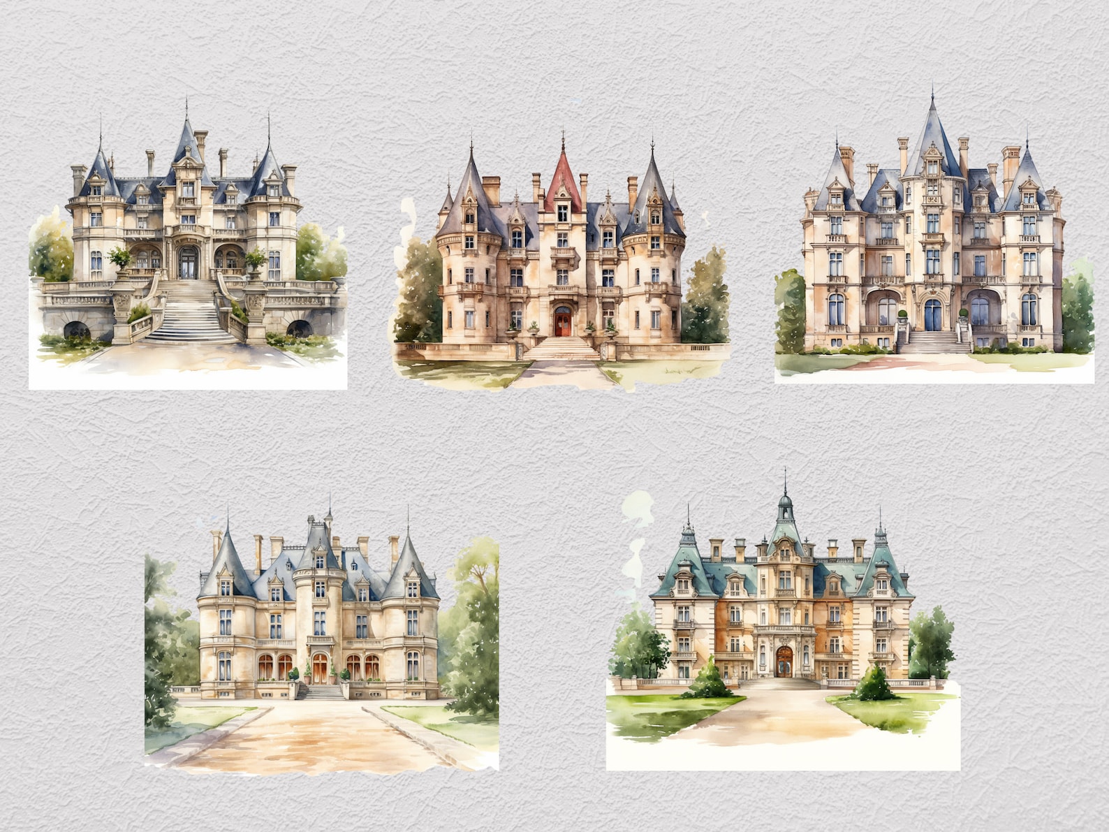 Luxury Chateau Clipart PNG, Chateau PNG, Architecture Clipart, Vintage ...