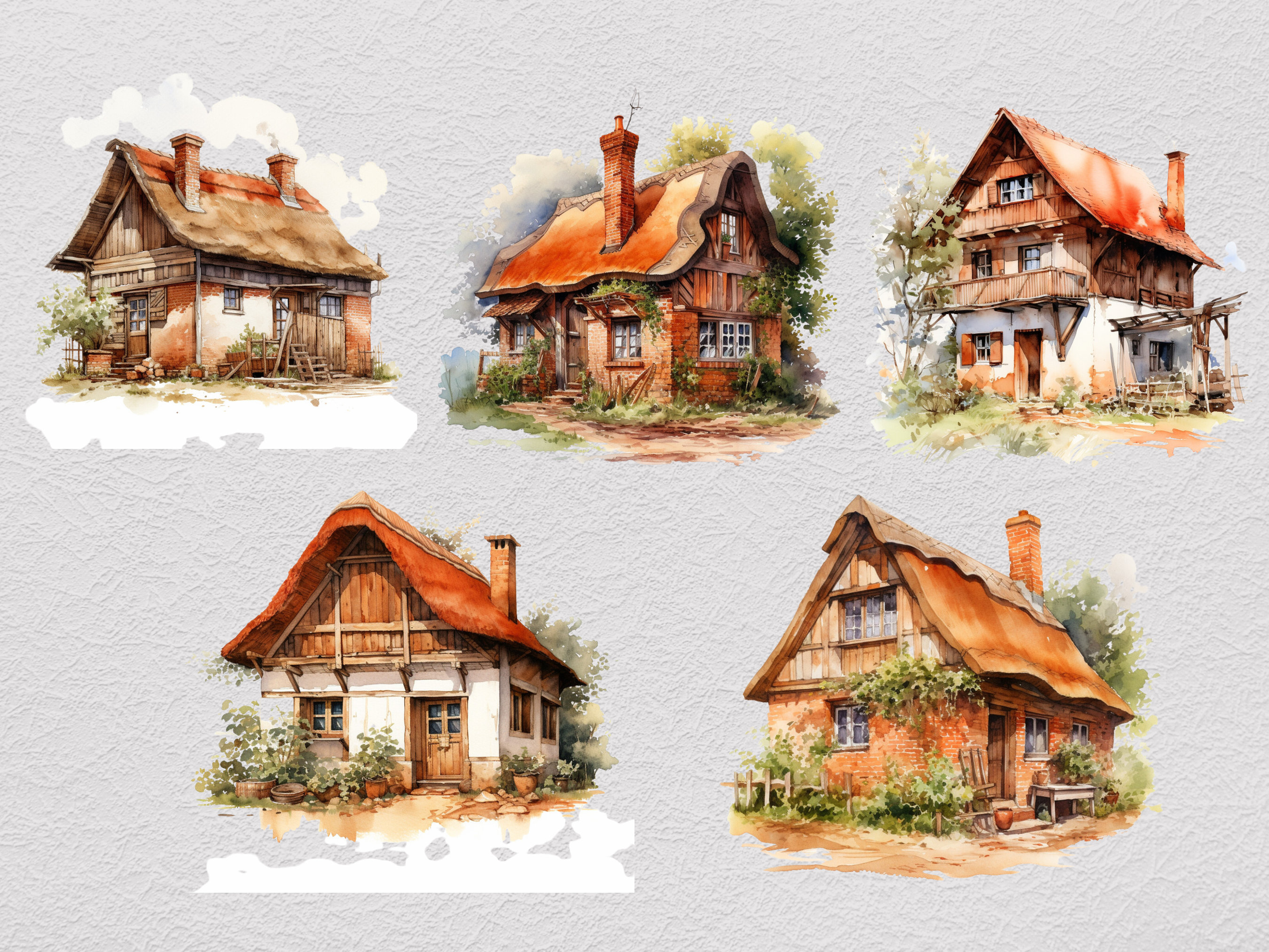 Rustic Farmhouse Clipart PNG Cottage PNG Farmhouse Clip Art - Etsy