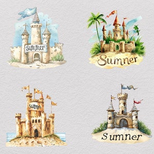Summer Sandcastle Beach Clipart PNG Bundle Transparent Background Clip ...