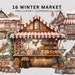 Watercolour Winter Market Clipart Bundle, Christmas Market, Stall ...