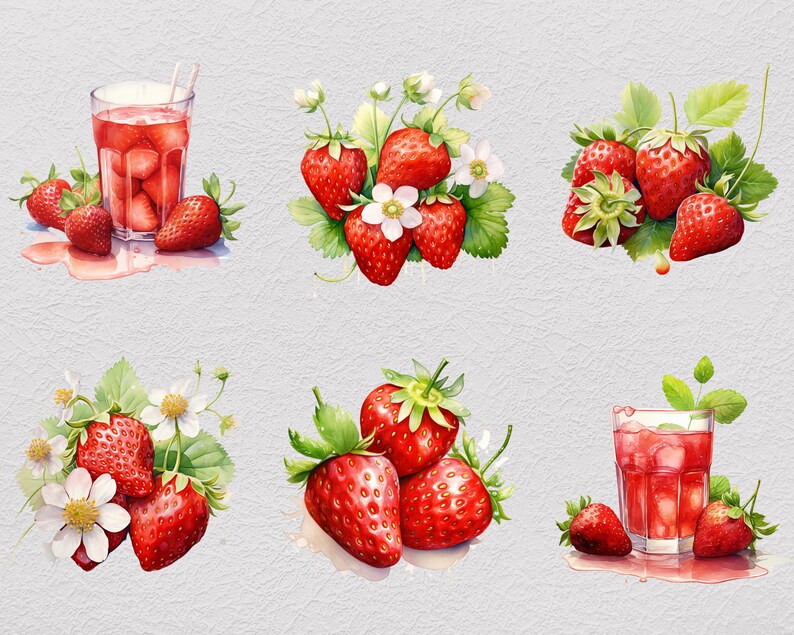 Strawberry Clipart, Fruits Clipart Bundle, All About Strawberry Clipart ...