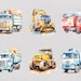 Construction Vehicles Clipart PNG Bundle, Transparent Clip Art for Kids ...
